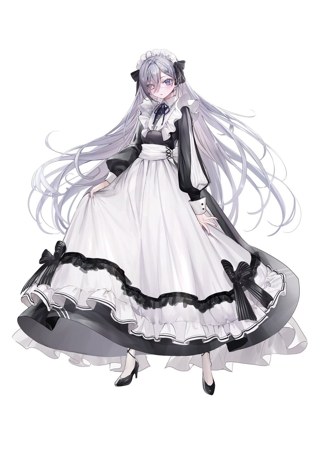 nekometaru shibou yuugi de meshi wo kuu. sorimachi yuuki heels heterochromia maid skirt lift ...